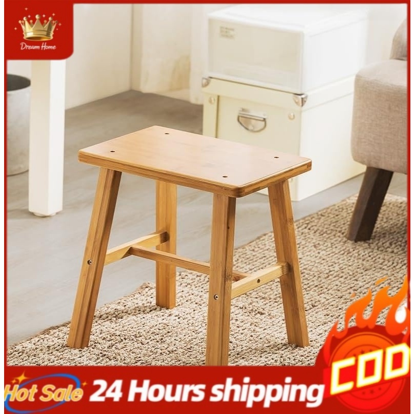 Wooden Step Stool Small Bamboo Stool for Kids Adults Wooden Bench Shoe ...