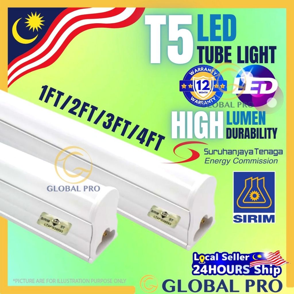 [SIRIM]𝐆𝐋𝐎𝐁𝐀𝐋 𝐏𝐑𝐎 T5 LED Tube Fluorescent Fitting Curve Light Lampu led ...