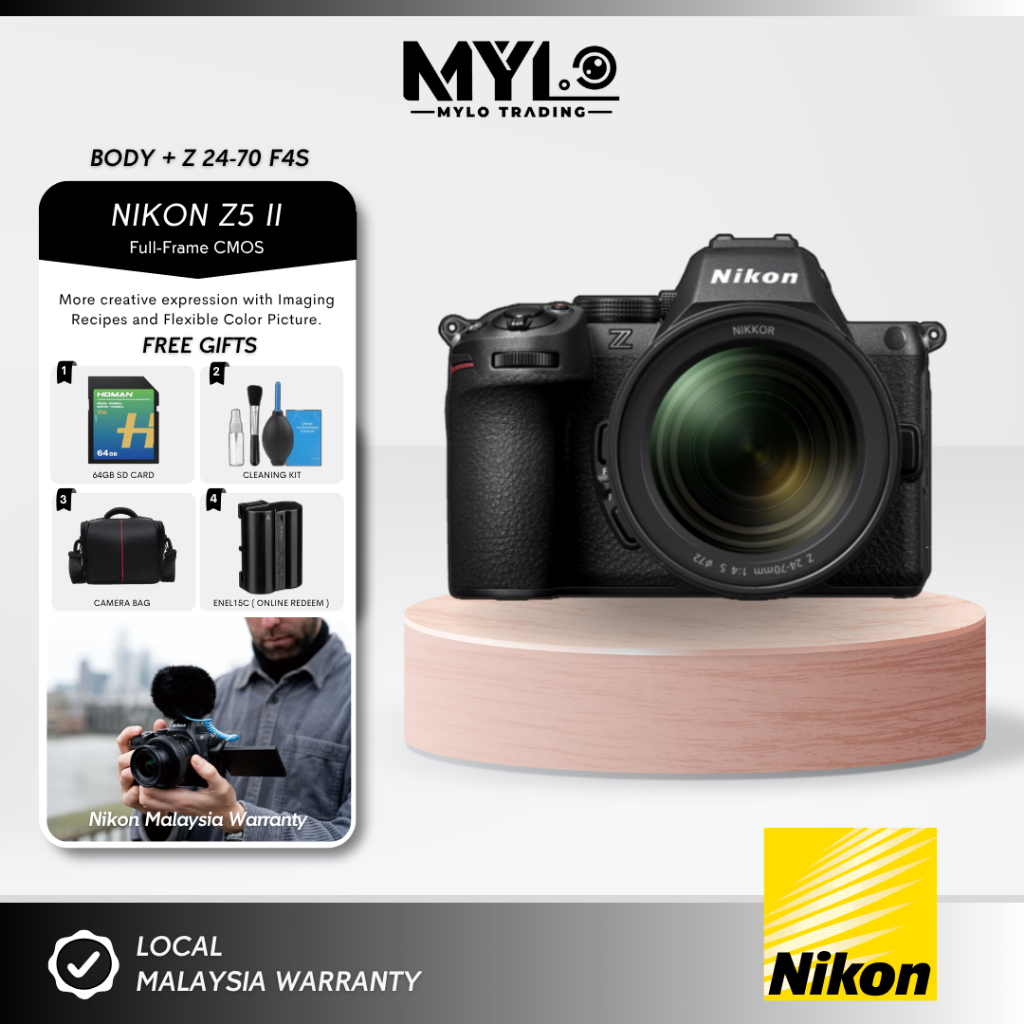 Nikon Z5 II Mirrorless Camera with ( Z 24-50 F4-6.3 | Z24-70 F4S | Z24-200 F4-6.3 VR ) | Shopee ...