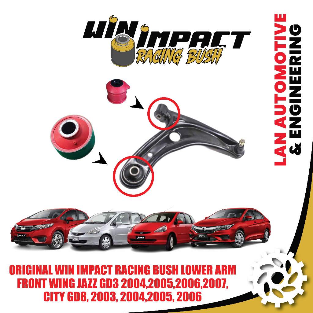 ORIGINAL WIN IMPACT RACING BUSH LOWER ARM FRONT WING JAZZ GD3 2004,2005 ...