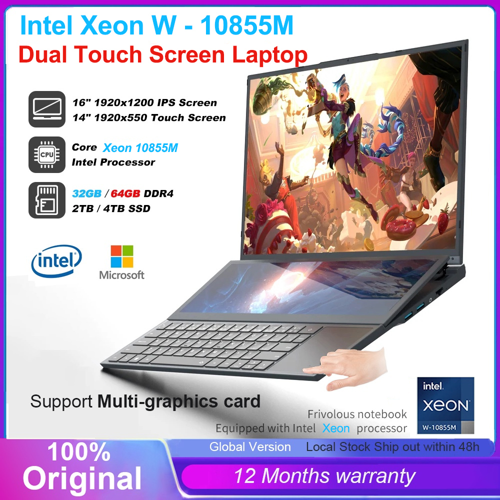 Intel Xeon 10855M Dual Screen 16 Inch(14 Inch Touch Screen) Windows 11 ...