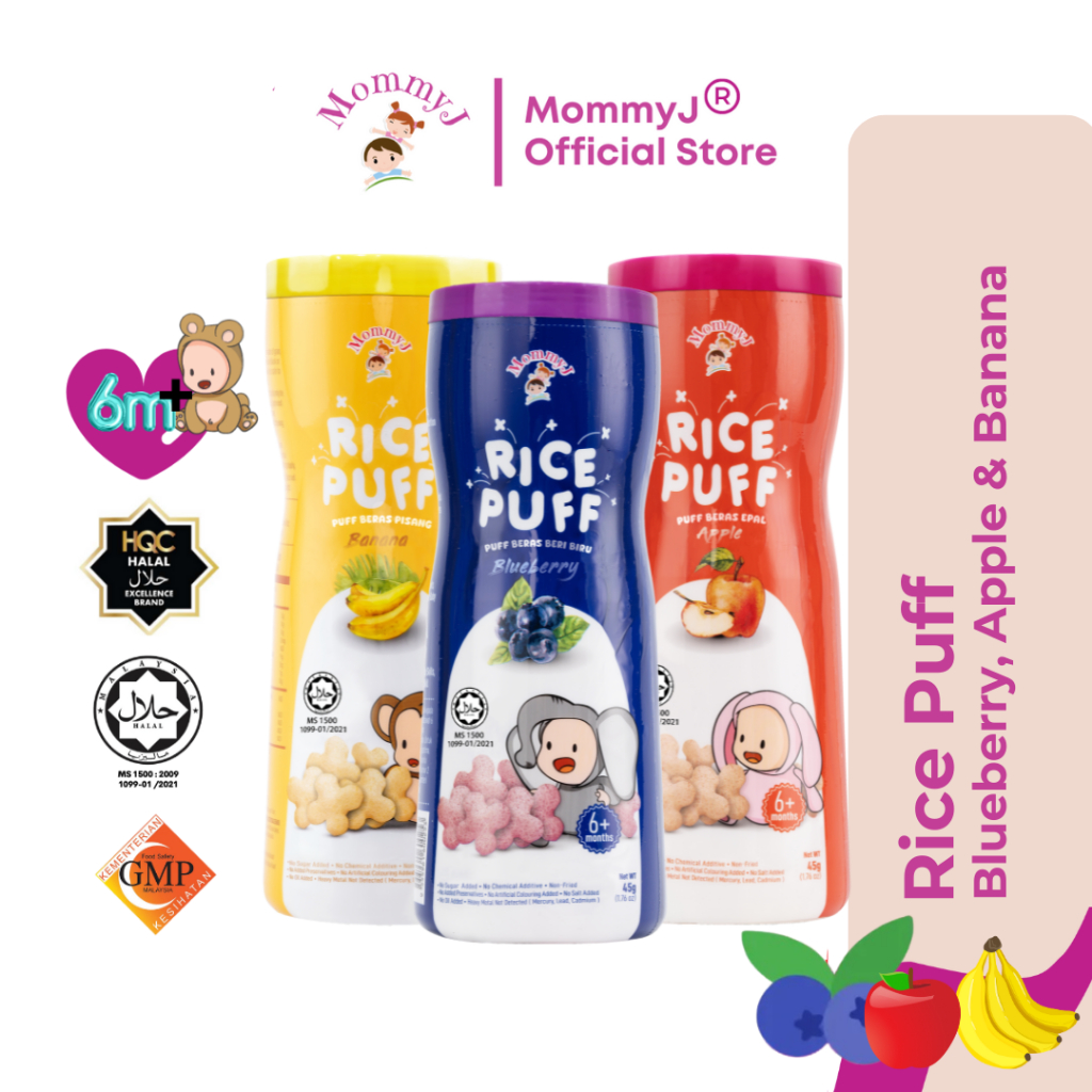 MommyJ® Puff Beras Bayi 6bulan+ | MommyJ® Baby Rice Puff 6m+ (45g ...
