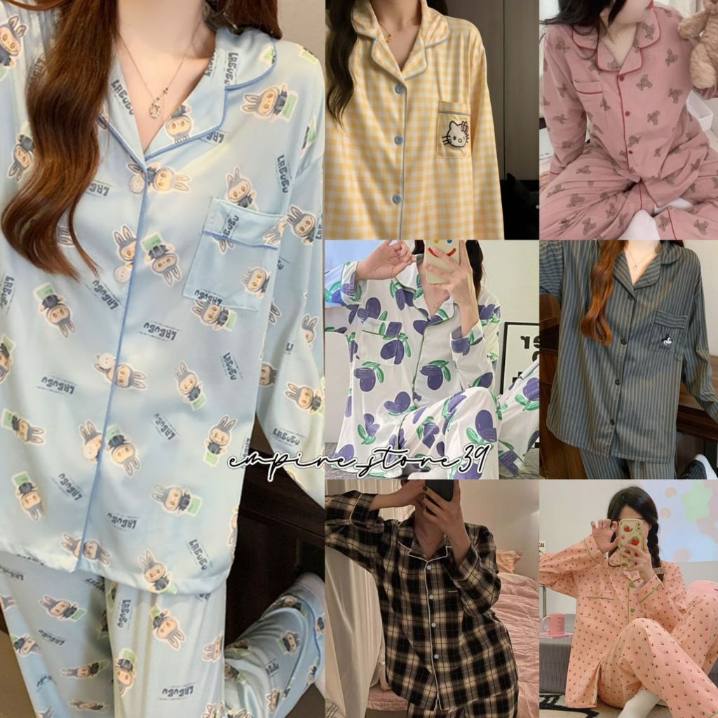 Ladies pajamas cute and sweet spring and autumn long-sleeved cardigan ...