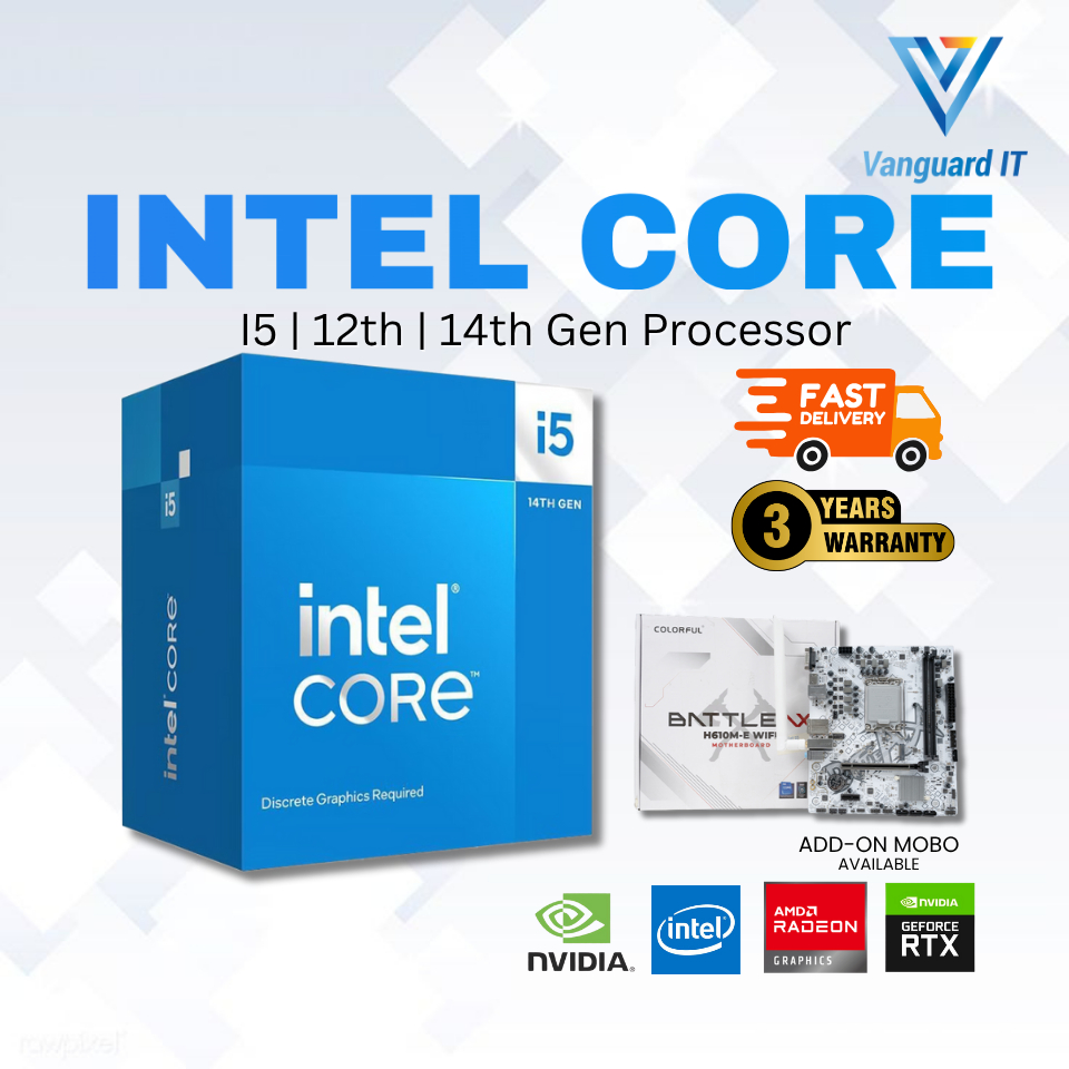 Intel CORE | i5 | 12th/14th GEN [12400F/ 14400F] (TRAY UNIT)*COMBO WITH ...