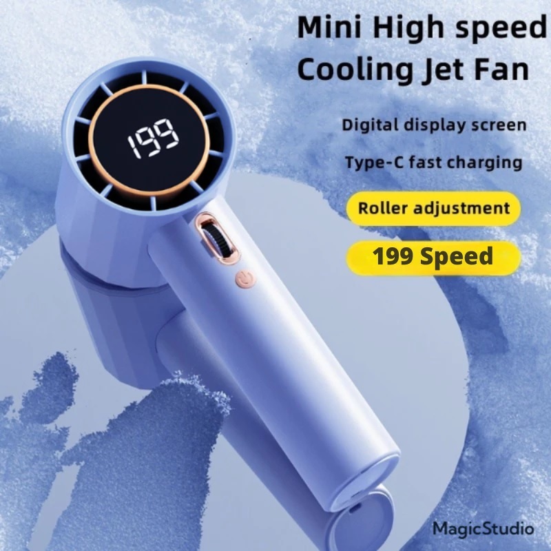 199 Speed Super Strong Handheld Fan Rechargeable Portable Mini Fan High ...