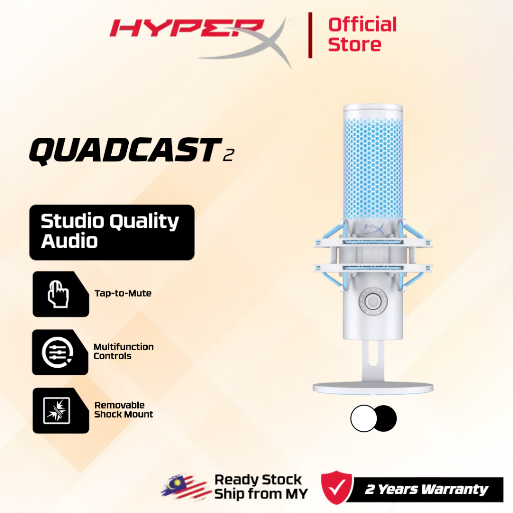HyperX QuadCast 2 - Hi-Res Studio-Quality Recording USB Microphone for ...