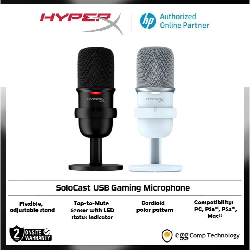HYPER X SOLOCAST WHITE / BLACK USB MICROPHONE | Shopee Malaysia
