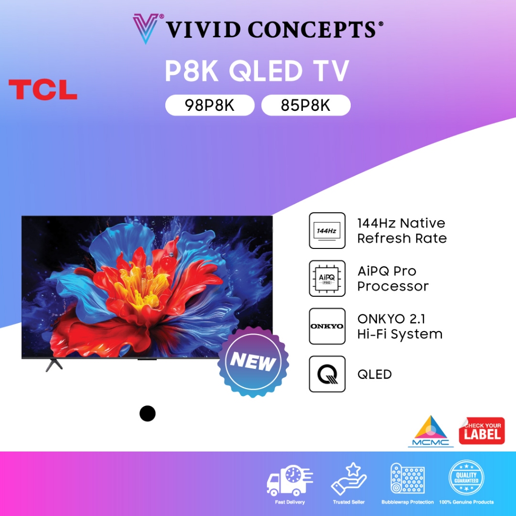 [New Arrival] Malaysia Set TCL TV P8K QLED TV 85" | 98" | Shopee Malaysia
