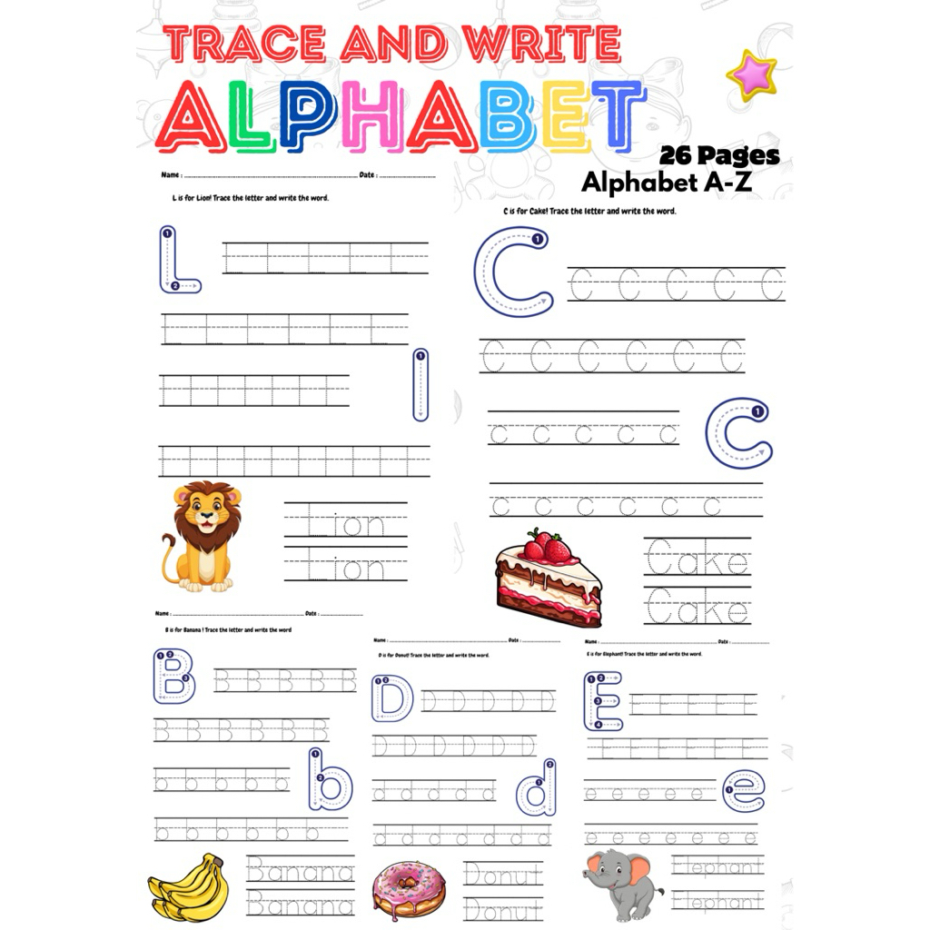 abc learning fun printable trace word | Shopee Malaysia