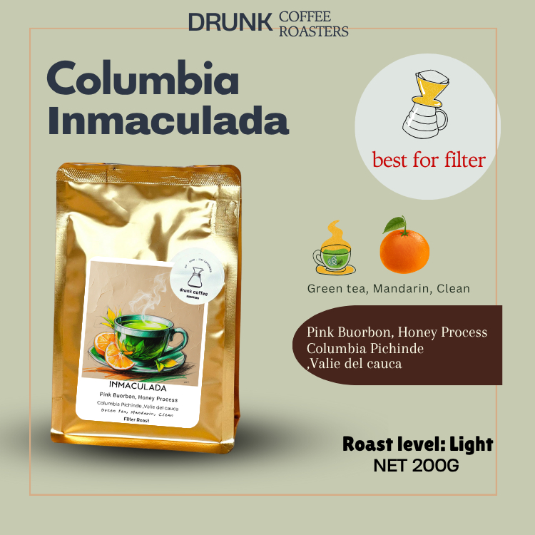 DRUNK COFFEE Colombia Inmaculada | Pink Bourbon Filter Roast | Kopi ...