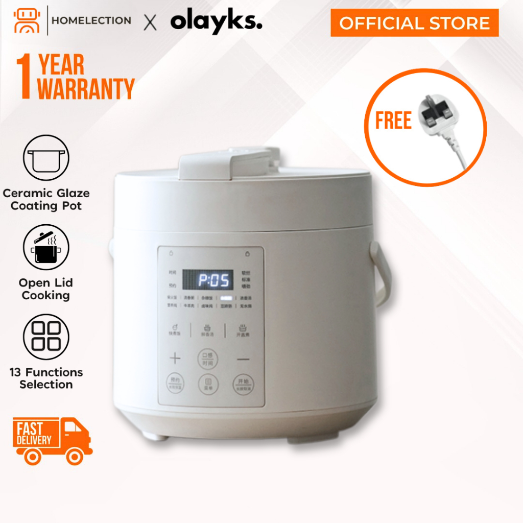 Olayks 2L Electric Pressure Cooker With Dual Pots Rice Cooker 2 Pots ...