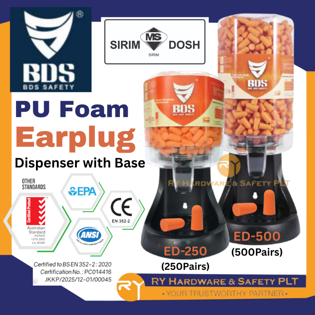 [SIRIM DOSH] BDS SAFETY PU Foam Earplug Tower Dispenser Station with ...