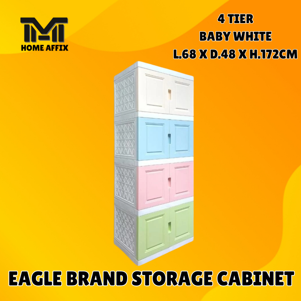 0015 4 Tier EAGLE BRAND Storage Cabinet 3 Tier / Plastic Cabinet ...
