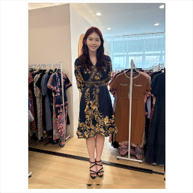 Premium Quality Bohemian Gold & Blue Floral Dress with pocket- Modano Boutique | Shopee Malaysia
