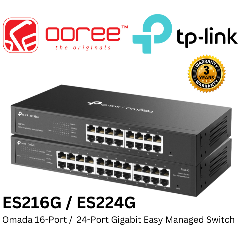 TP-LINK ES216G 16-PORT / ES224G 24-PORT OMADA GIGABIT EASY MANAGED ...