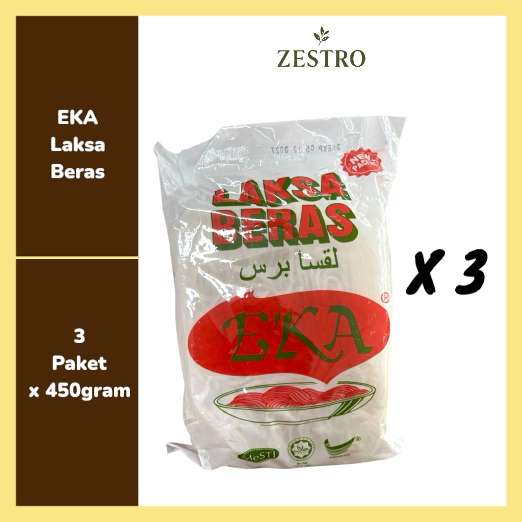 [Combo 3 Paket] Laksa Beras Eka 450gram | Laksa Kering | Jenis Kasar ...