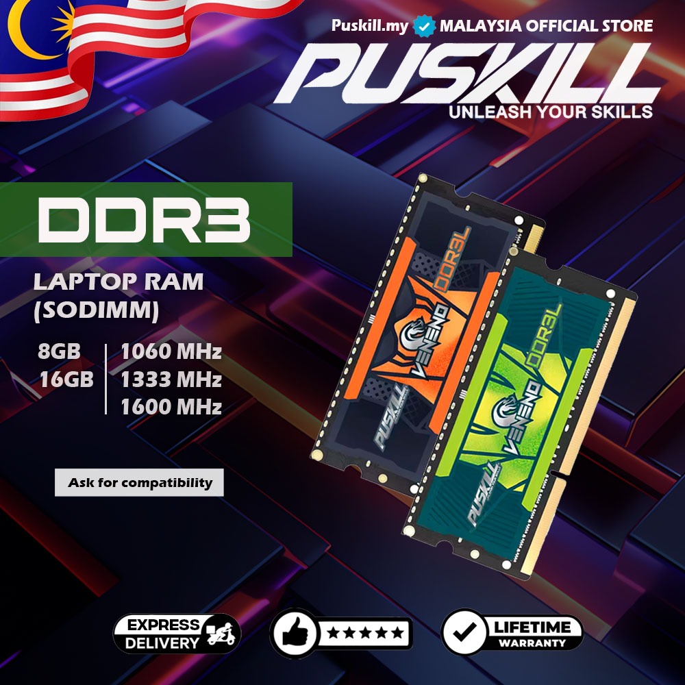 PUSKILL | DDR3 | 4GB/8GB | LAPTOP RAM | Shopee Malaysia