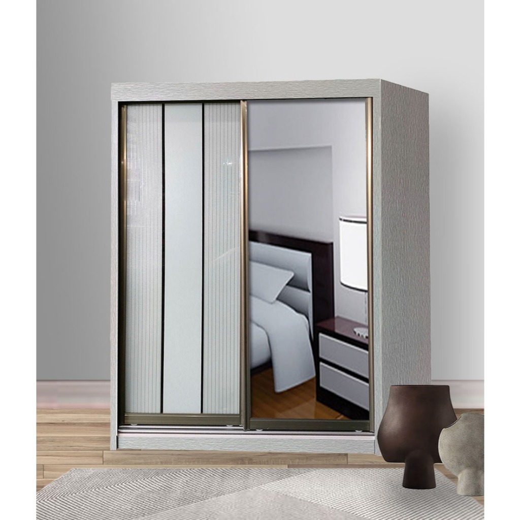 [FREE SHIPPING]W4505 Sliding Door Wardrobe (4Ft & 5Ft) / Almari Baju ...