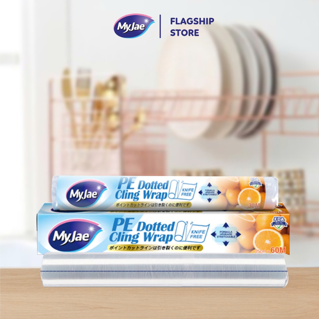MyJae PE Dotted Cling Wrap Fresh Keeping FDA Certified 60M Box Pack(M ...