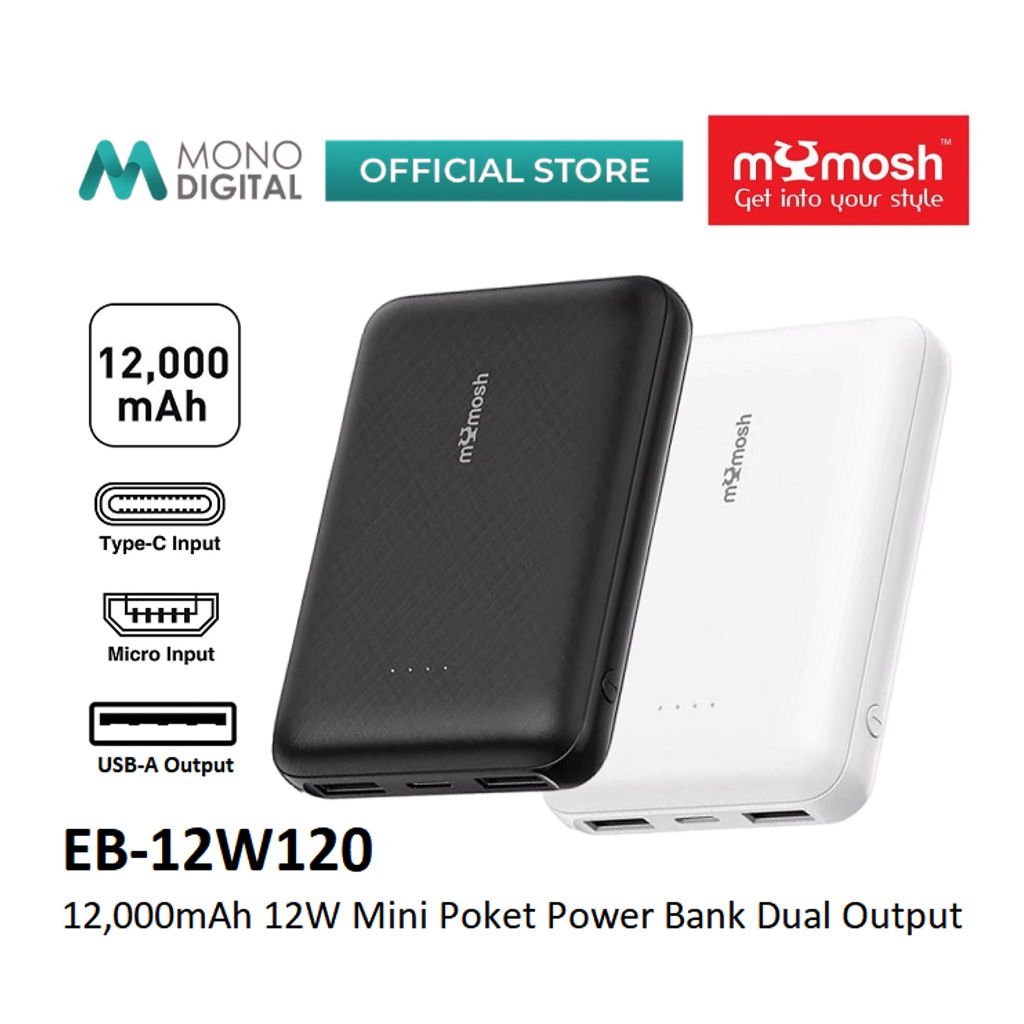 MYMOSH EB-12W120 12,000MAH 12W MINI POCKET DESIGN POWER BANK POWERBANK ...