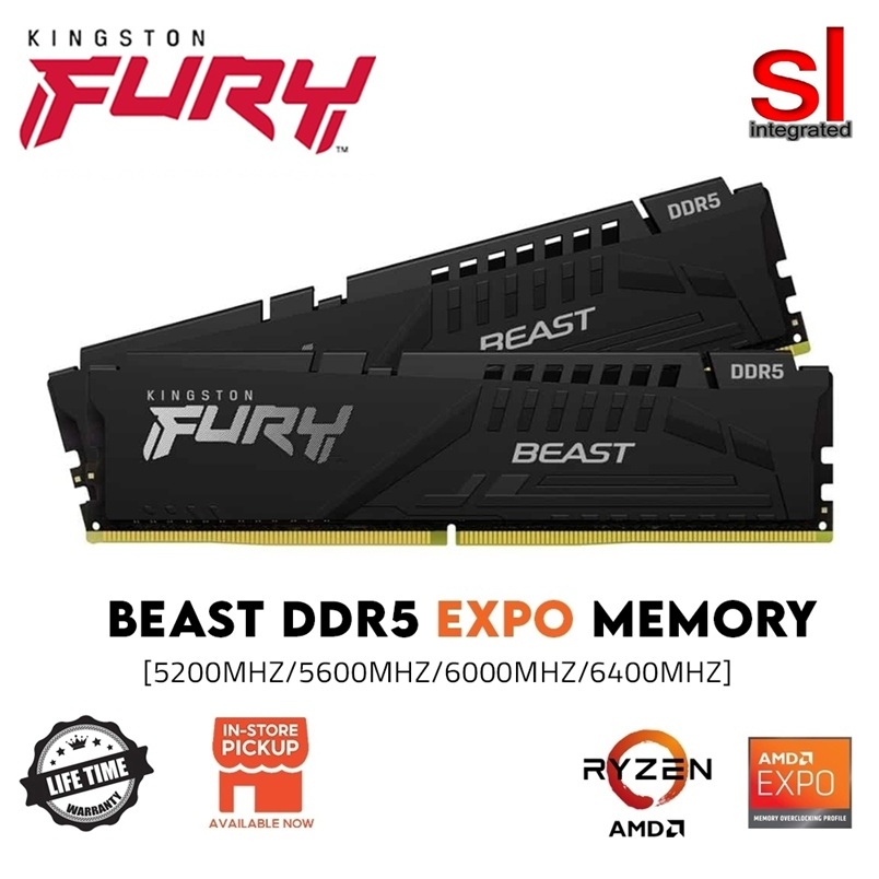 Kingston FURY Beast DDR5 EXPO Desktop Gaming Memory RAM - [5200MHz /5600MHz/6000MHz](CL36 ...