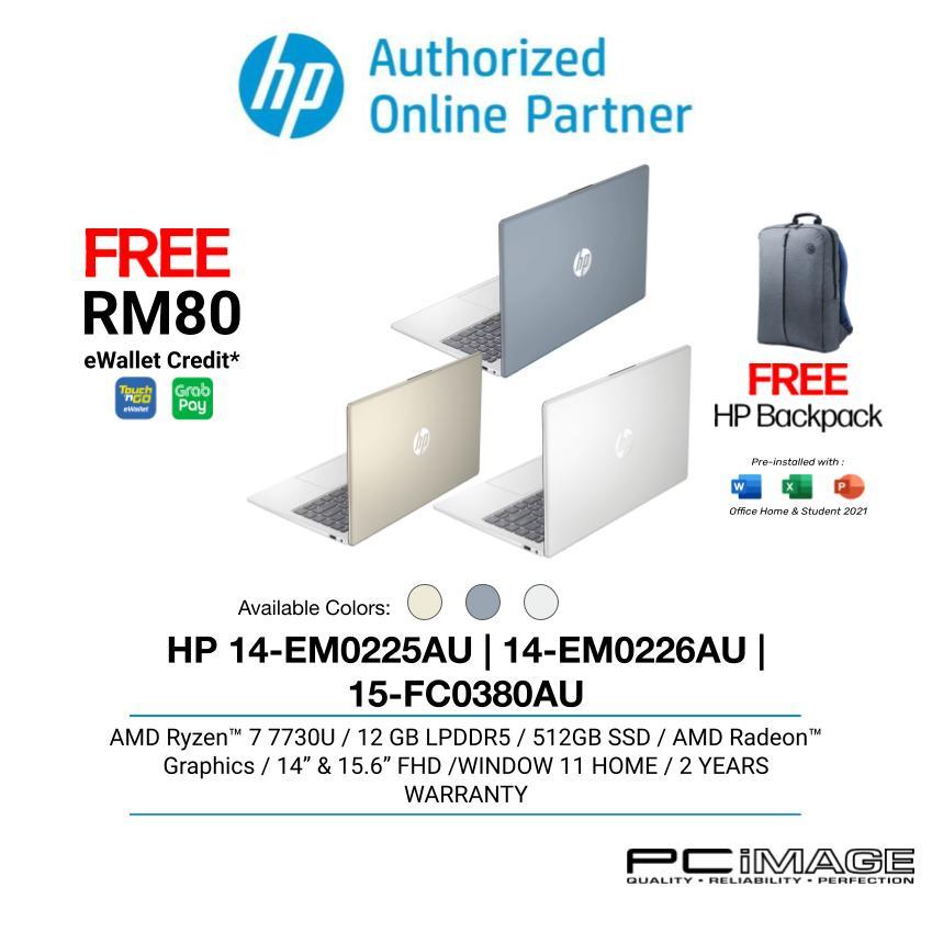 HP 14-EM0225AU / 14-EM0226AU / 15-FC0380AU Laptop (R7-7730U/12GB/512GB ...