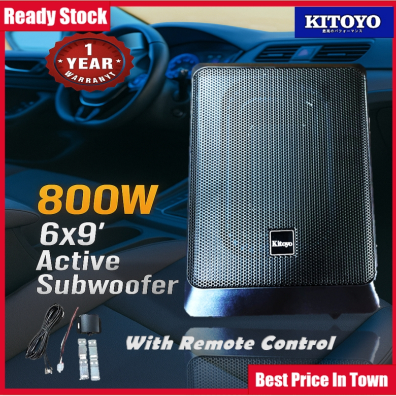 Kitoyo 6x9'' Car UnderSeat Active Subwoofer Super Slim Active Subwoofer ...