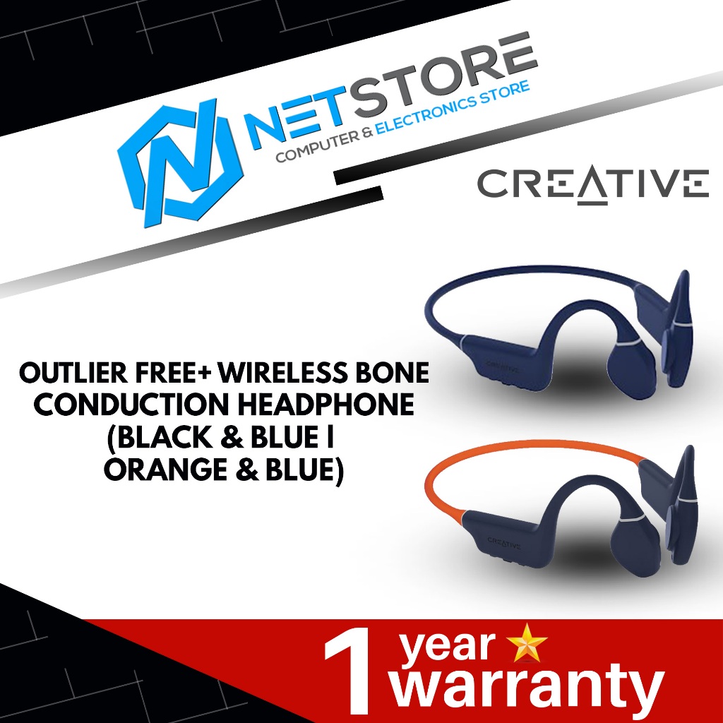 CREATIVE OUTLIER FREE PRO+ BONE CONDUCTION HEADPHONES - (BLACK & BLUE ...