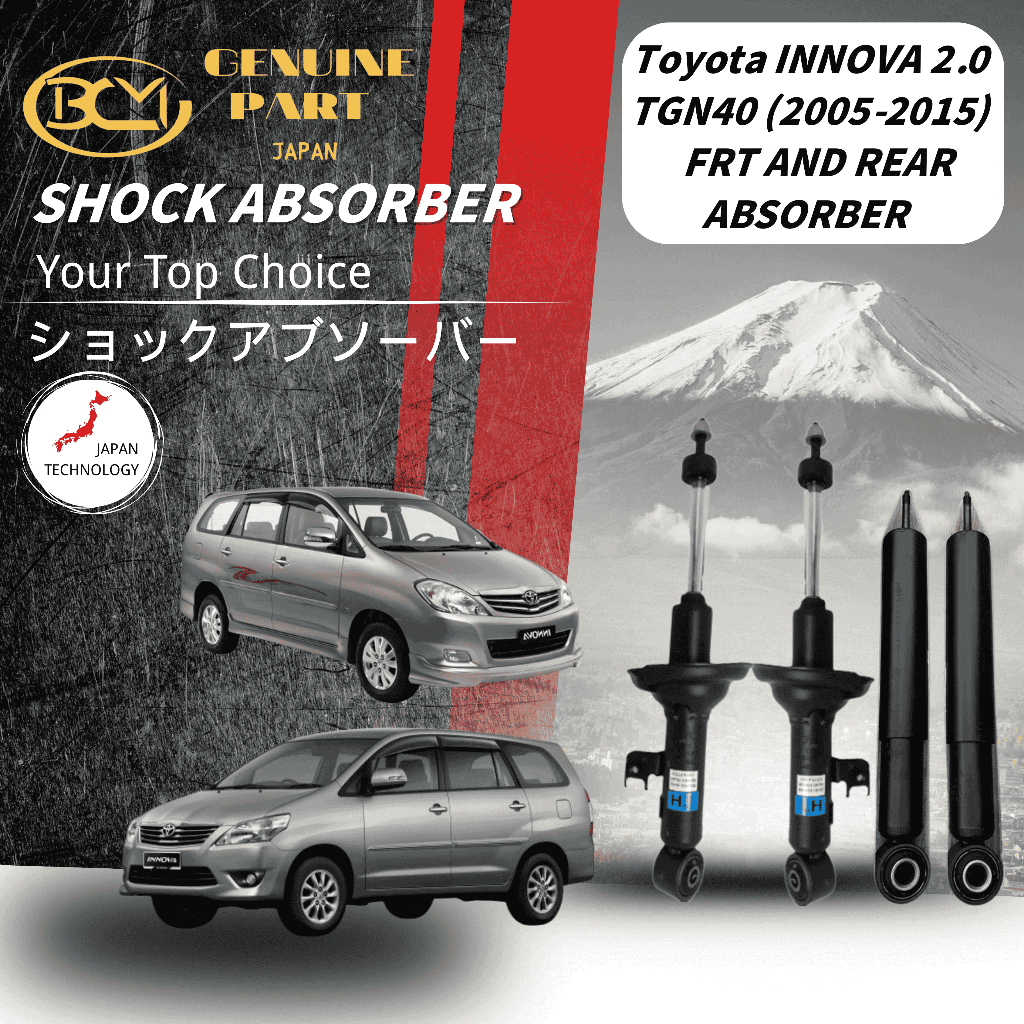 BCM JAPAN Shock Absorber Toyota INNOVA 2.0 TGN40 (2005-2015) Front Rear ...