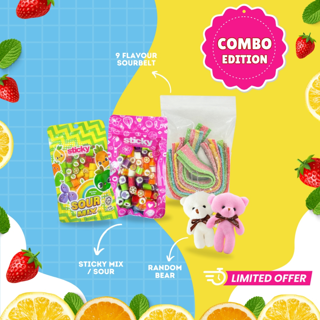 Combo Sticky And Sour Belt Gula Viral Sweet Candy Masam Manis | Shopee ...