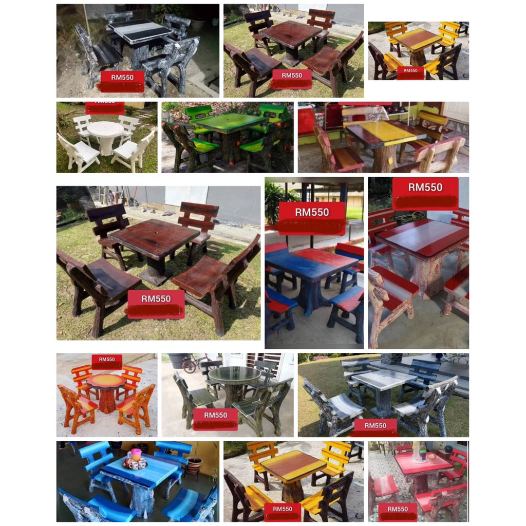 KERUSI SANDAR MEJA BATU SET MEJA BATU MURAH KELANTAN / SET SANDAR KECIL ...