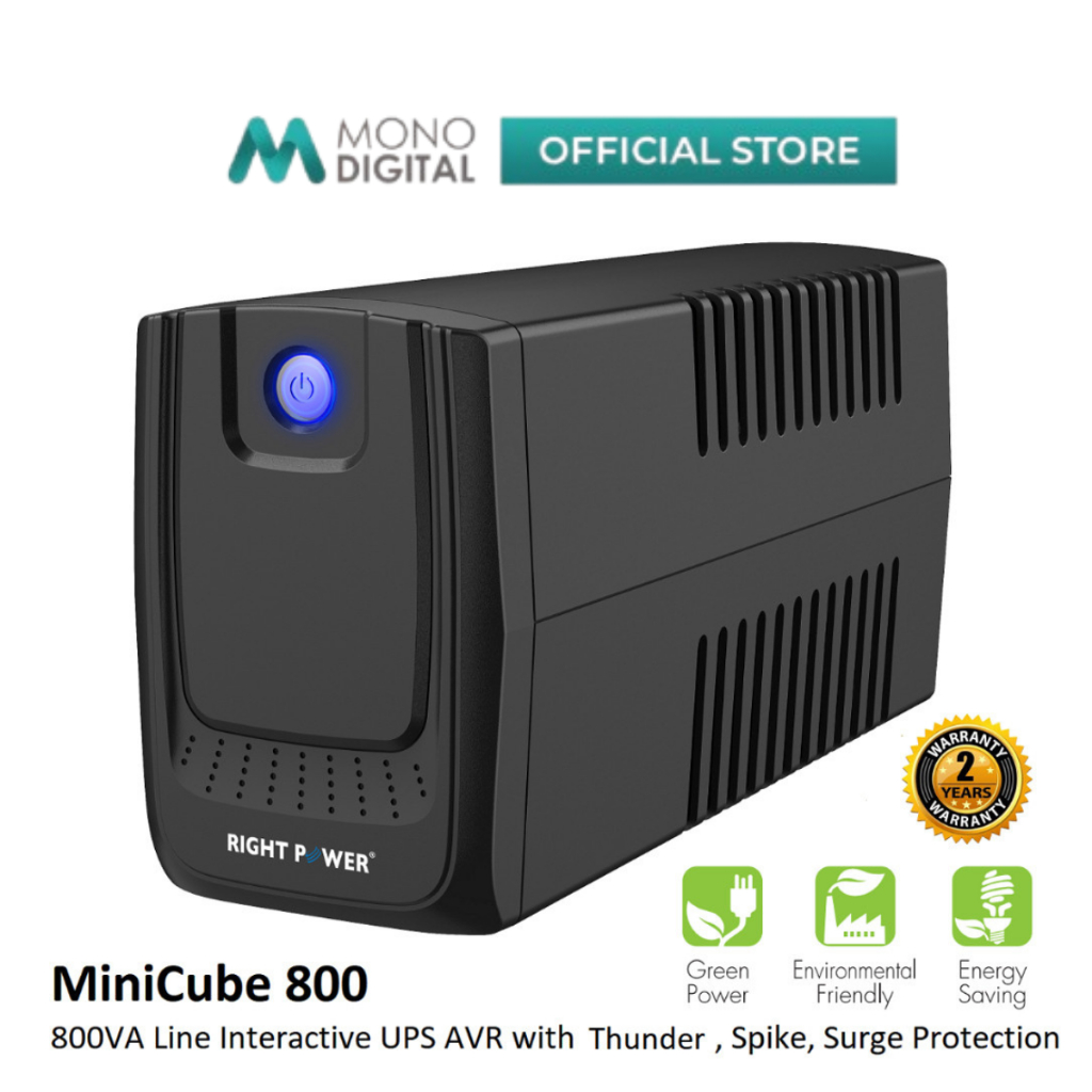 RIGHT POWER MINICUBE 800 800VA LINE INTERACTIVE UPS WITH BUILT IN AVR ...