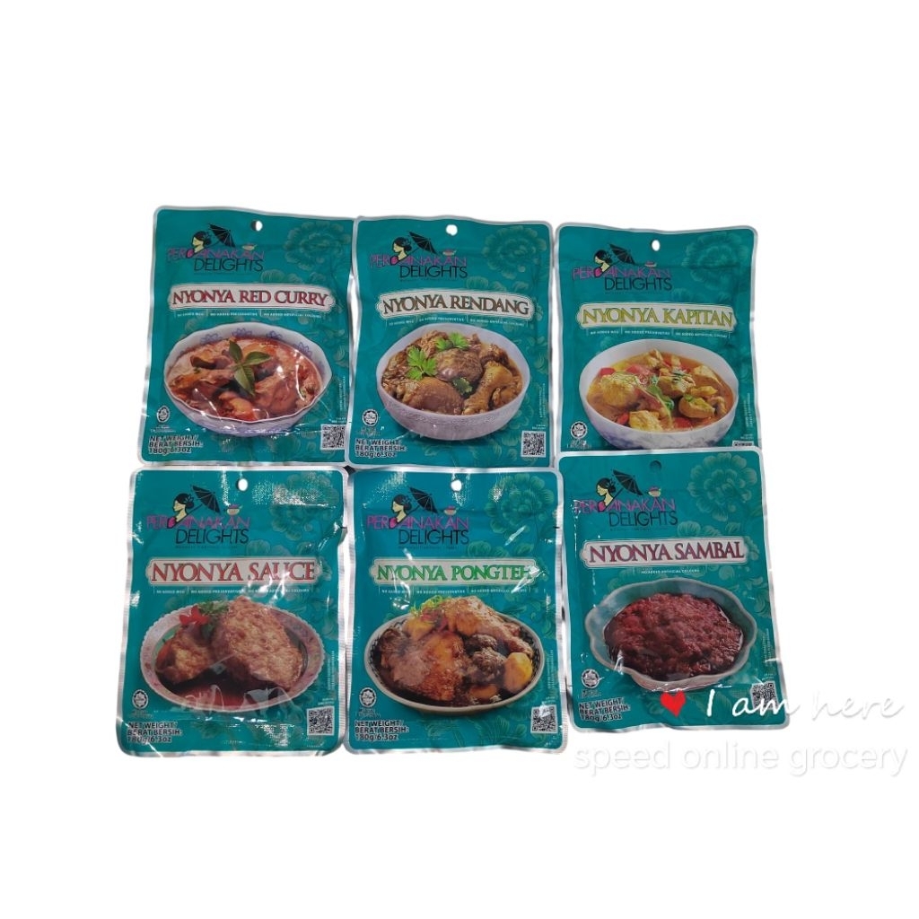 Peranakan delights Nyonya series 180G rendang, sambal, nyonya red curry ...