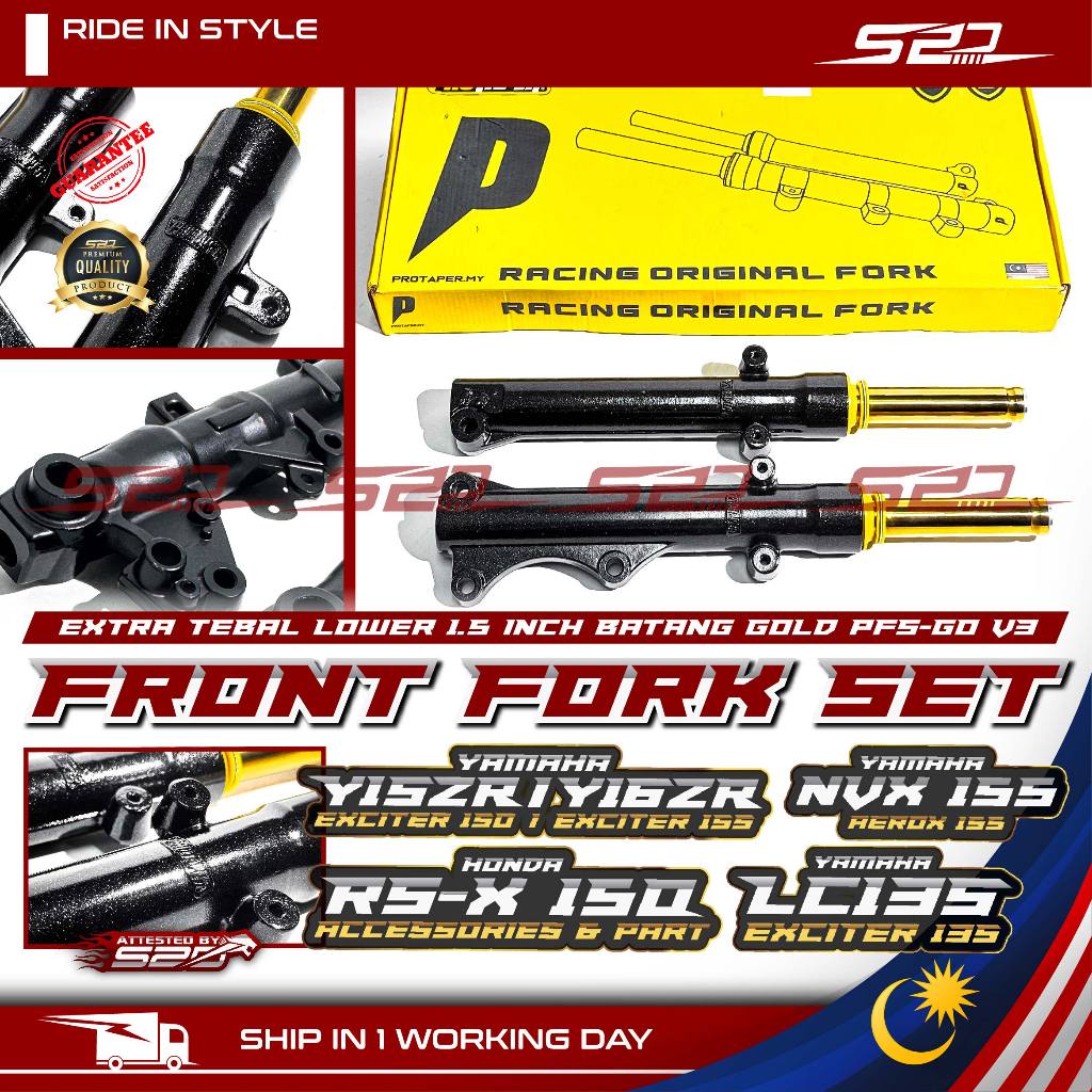 Front Fork Set PROTAPER RS-X 150 Y15 Y16 LC NVX AEROX EXCITER 135 150 155 Depan Fork Lay Lower 1 ...