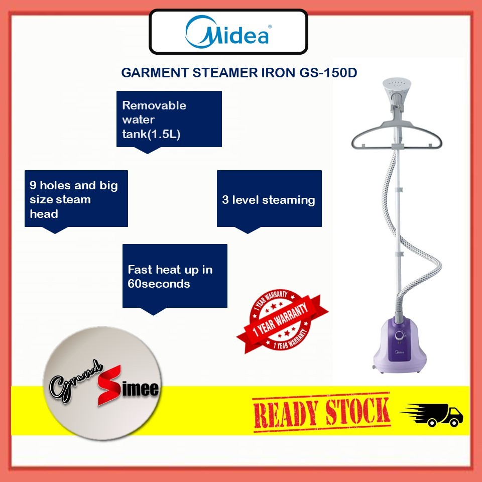 MIDEA Garment Steamer GS-150D (1.5L) | Shopee Malaysia