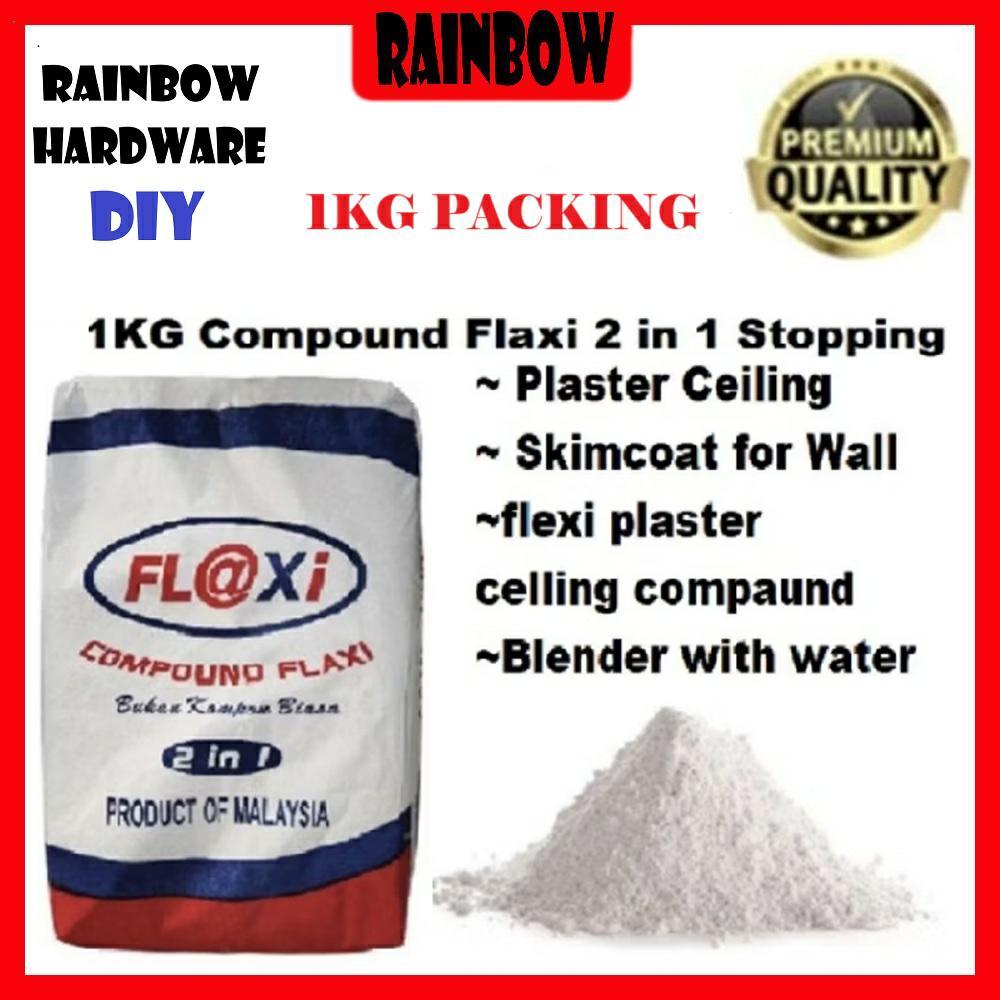 FLAXI 2 IN 1 STOPPING COMPOUND (1KG) CEILING POWDER / SILING KAPUR (石膏粉 ...