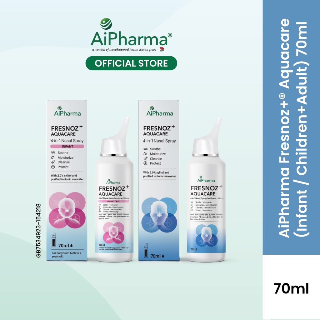 AiPharma Fresnoz+ Aquacare 4-In-1 Semburan Hidung / Fresnoz+ Aquacare 4 ...