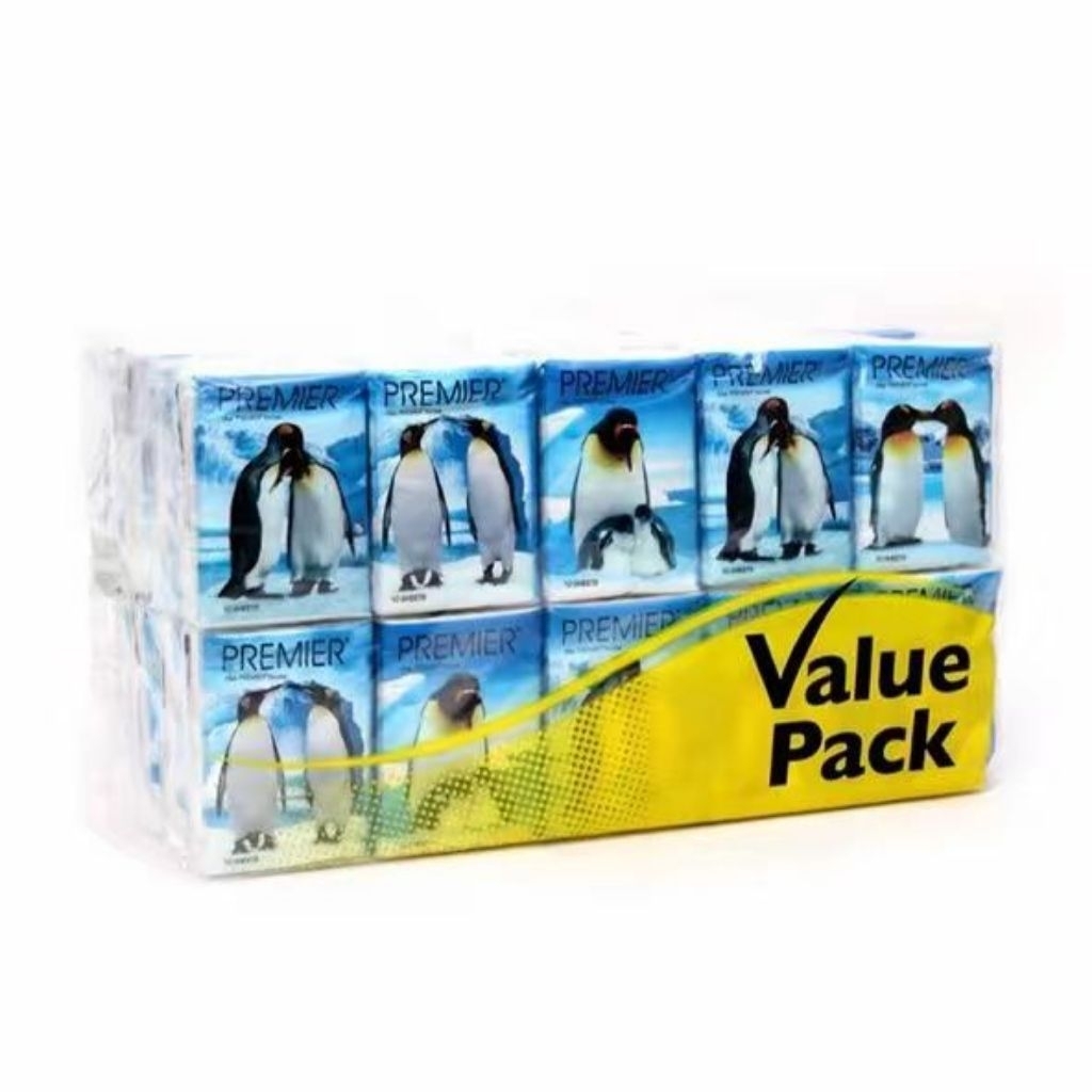 Premier Facial Tissue Hanky Pack (4 x 10packet) Premier Penguin Pocket ...