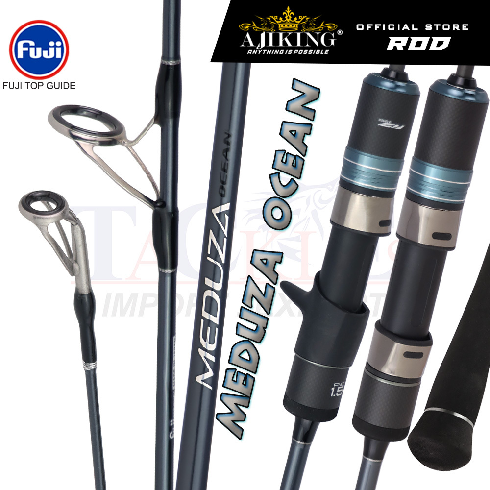 (6'0ft-6'3ft) FUJI TOP GUIDE Ajiking Meduza Ocean Jigging Rod Spinning ...