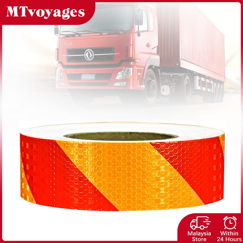 25M Diamond Grade Reflector Sticker Lorry Sticker Yellow And Red Twill ...