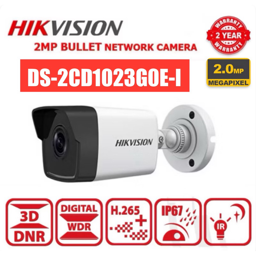 HIKVISION CCTV 2MP Fixed Bullet Network Camera DS-2CD1023G0E-I 2.8MM | Shopee Malaysia