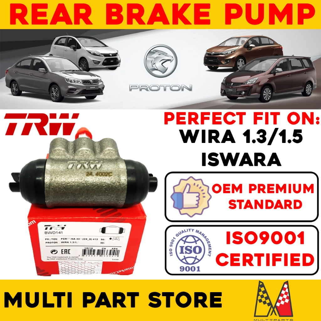 【TRW】100% Original TRW Proton Saga LMST Iswara 12V Wira Satria 1.3 1.5 Rear Brake Shoe Brake ...