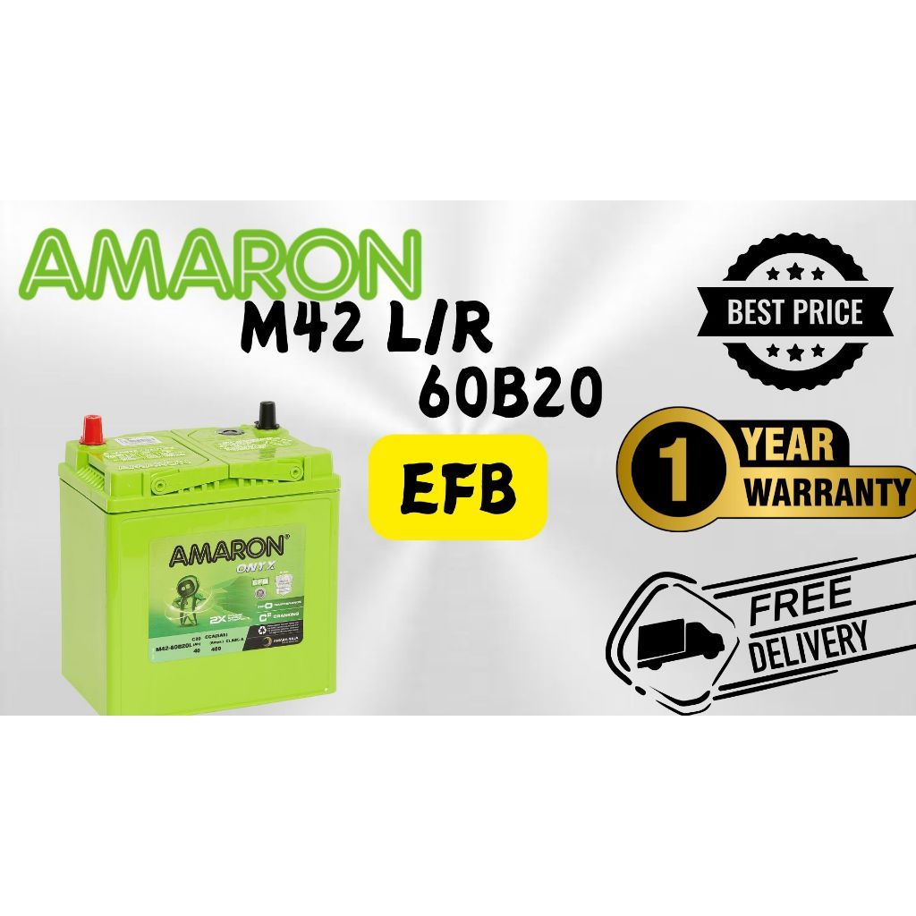 (Installation Provided)Bateri Kereta Battery M42 EFB Amaron 60B20 l ...