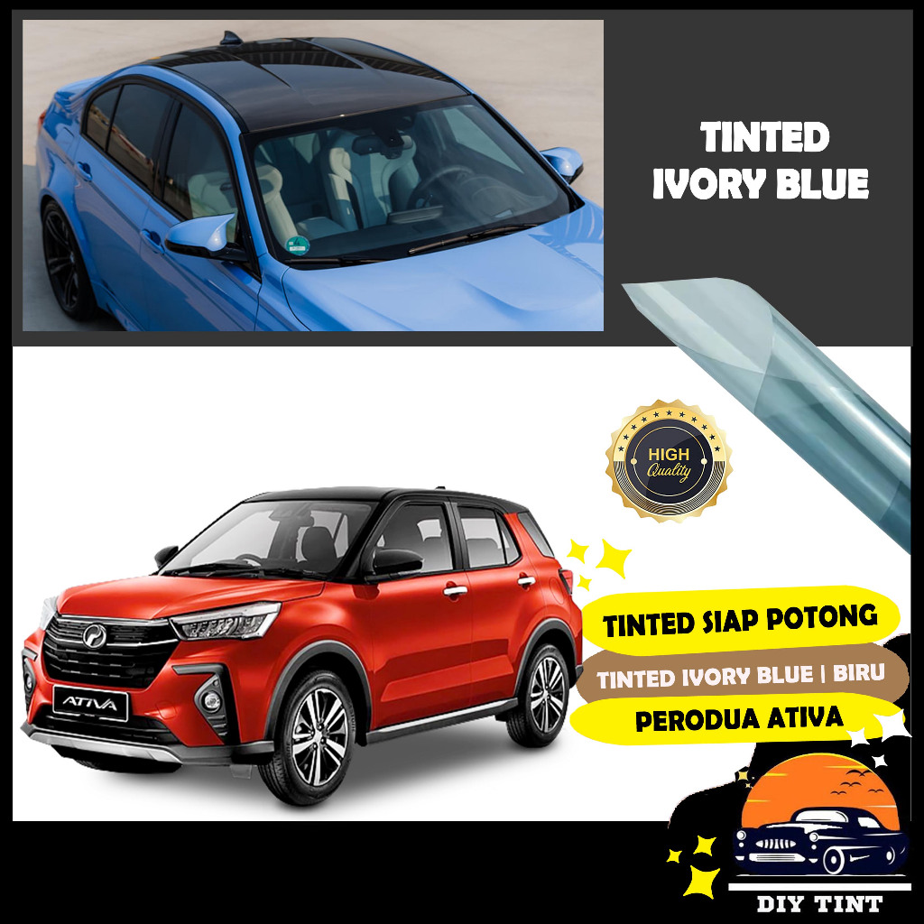 Perodua Ativa _Full Set_TINTED IVORY BLUE/BIRU Tinted/Tinted Kereta/Car ...