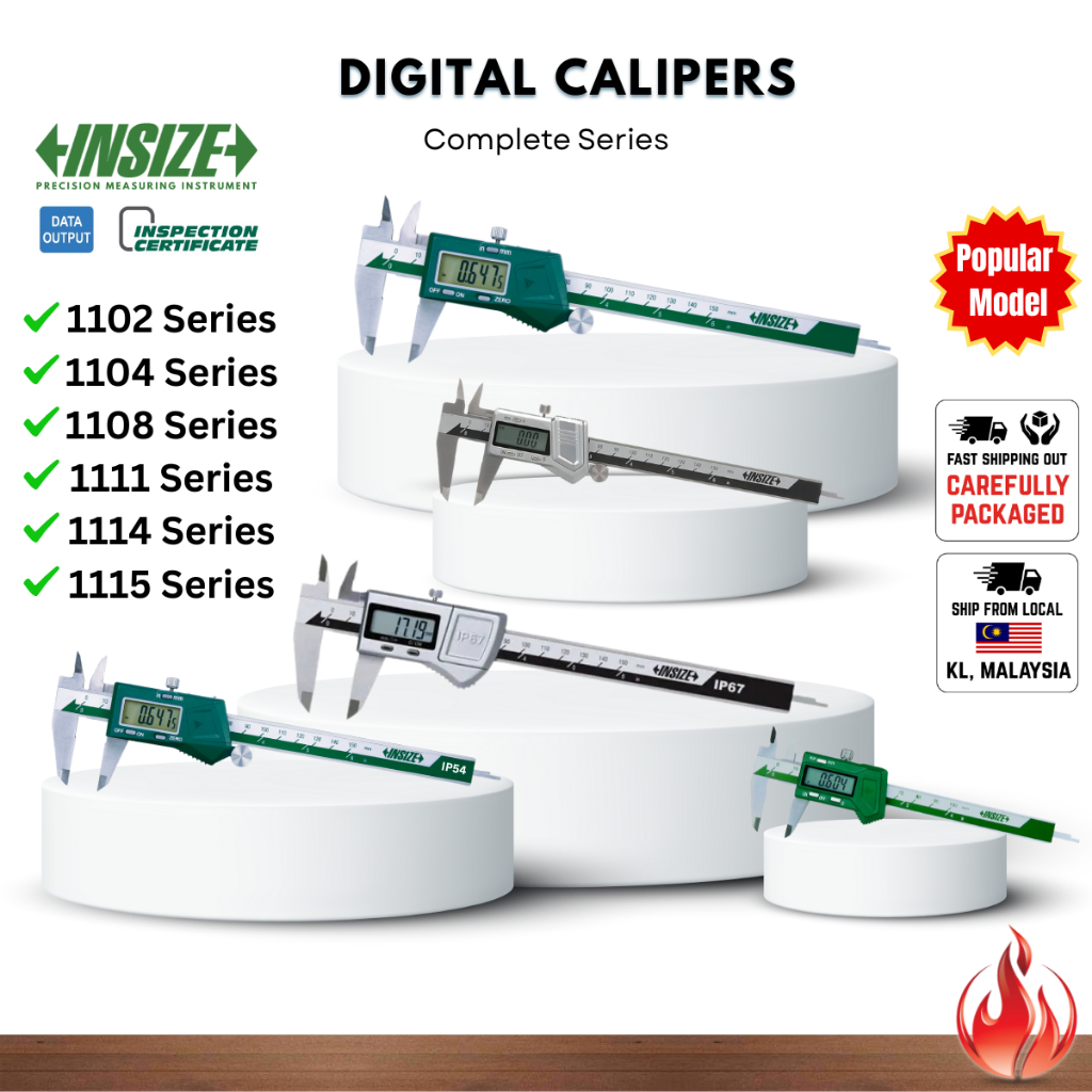 INSIZE Digital Caliper Stainless Steel All Series | Standard | Fraction ...