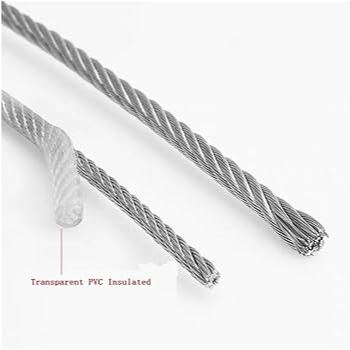 PVC COATED GALVANISED STEEL WIRE ROPE 1.5mm x 3mm x 10m / 20m / 30m ...