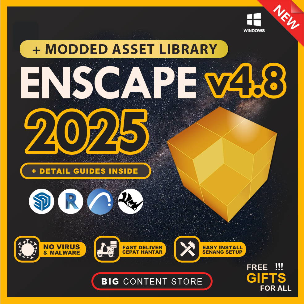 Enscape v4.7 2025 + Asset Library 4Gb + Video Guide 💯 EASY INSTALL ...