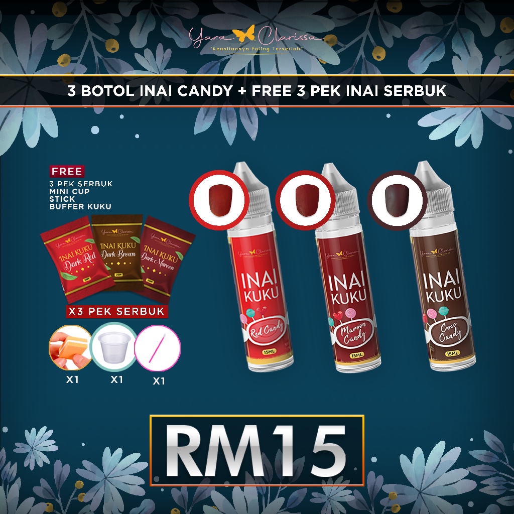 HQ Yara Clarissa - Inai Kuku Candy Beli 1 Free Lagi 5 Pcs Inai (Total 6 ...