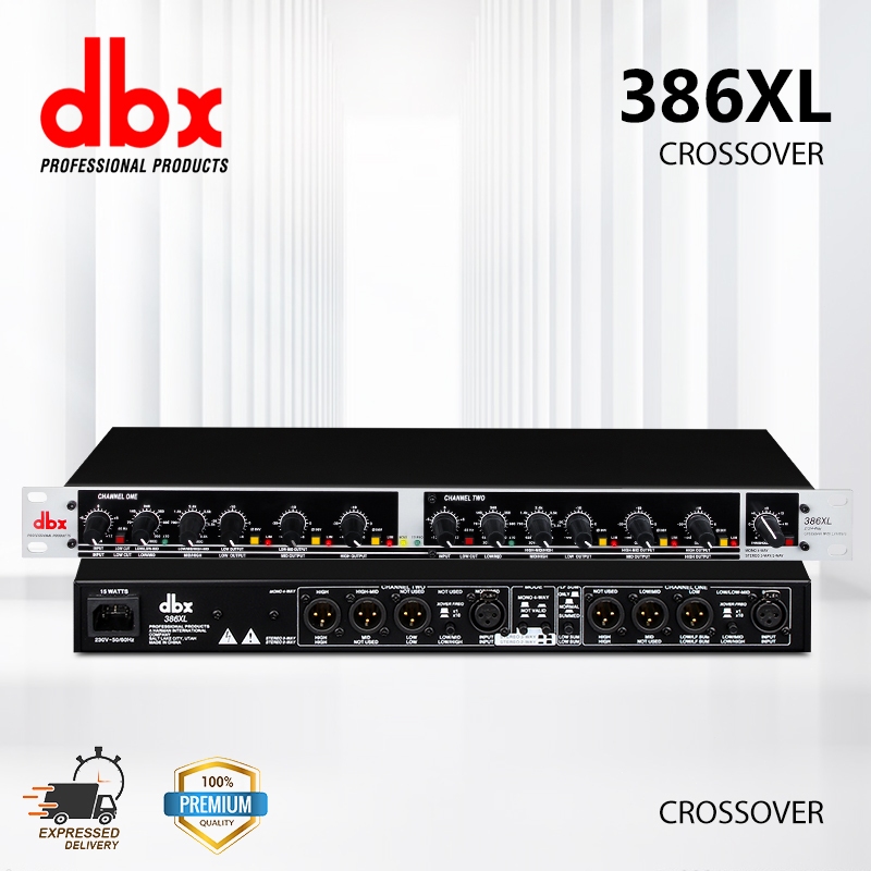 DBX 386XL 3-channel stereo crossover, 4-channel mono TRS or XLR ...