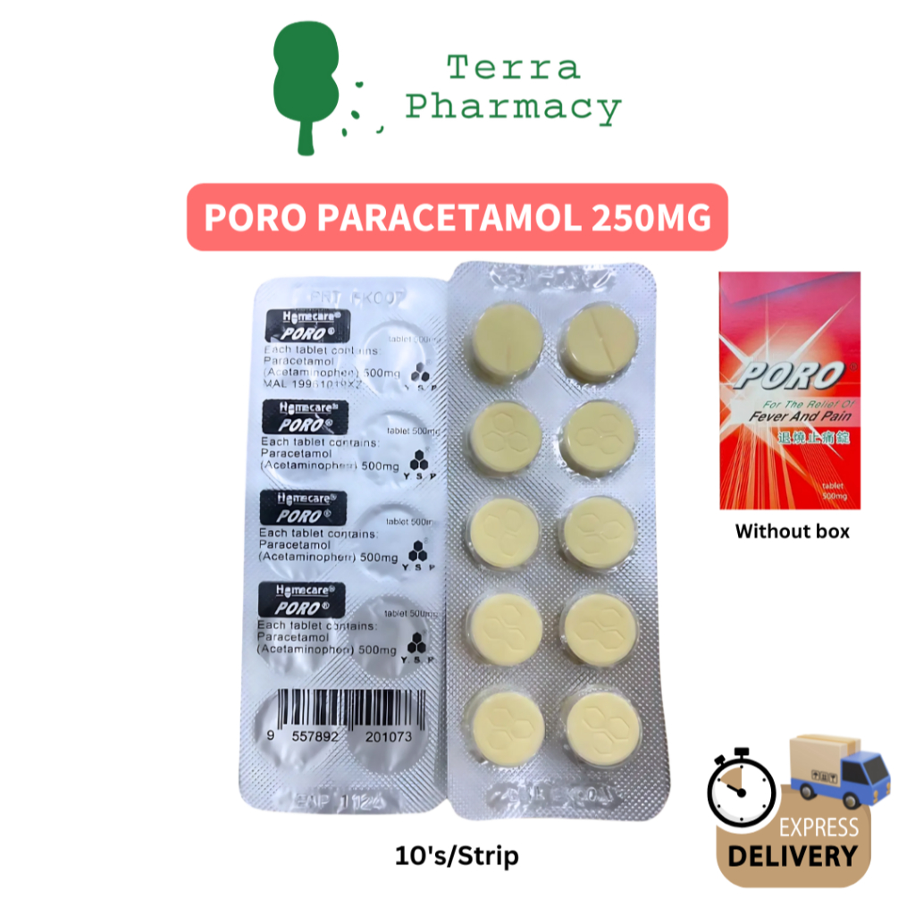PORO Paracetamol Tablet 500mg 10's/Strip | Shopee Malaysia